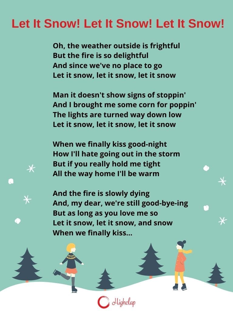 Let It Snow Lyrics A Winter Romance Dean Martin HighClap